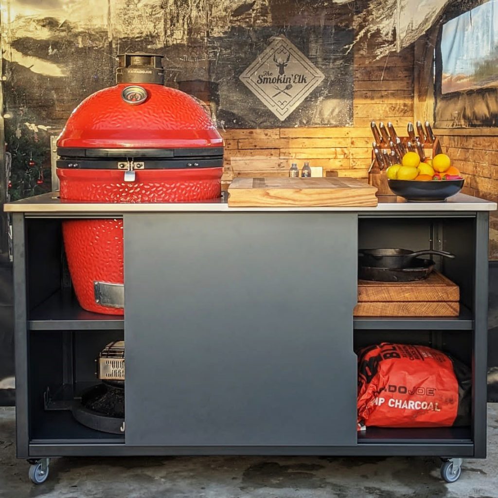 BIG4SPACE Kamado BBQ Tables With Storage | Birstall Garden & Leisure