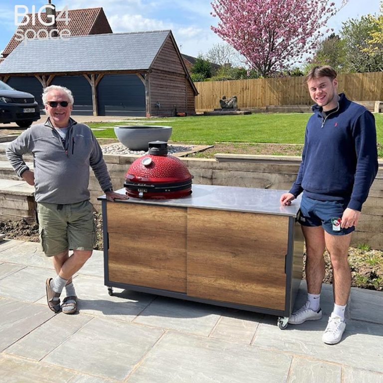 BIG4SPACE Kamado BBQ Tables With Storage | Birstall Garden & Leisure