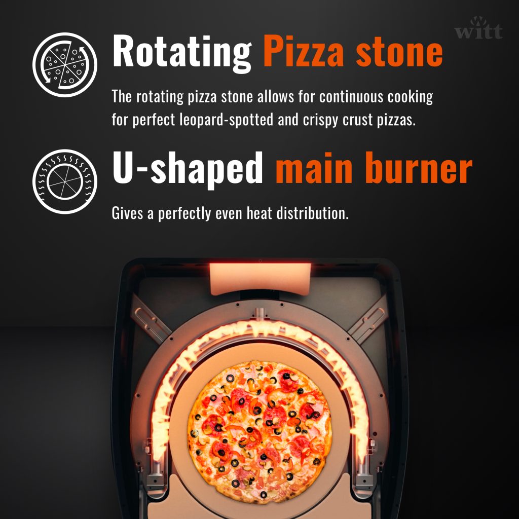 Witt Pizza Ovens - With ROTATING Pizza Stone & U Shaped Gas Burner ...