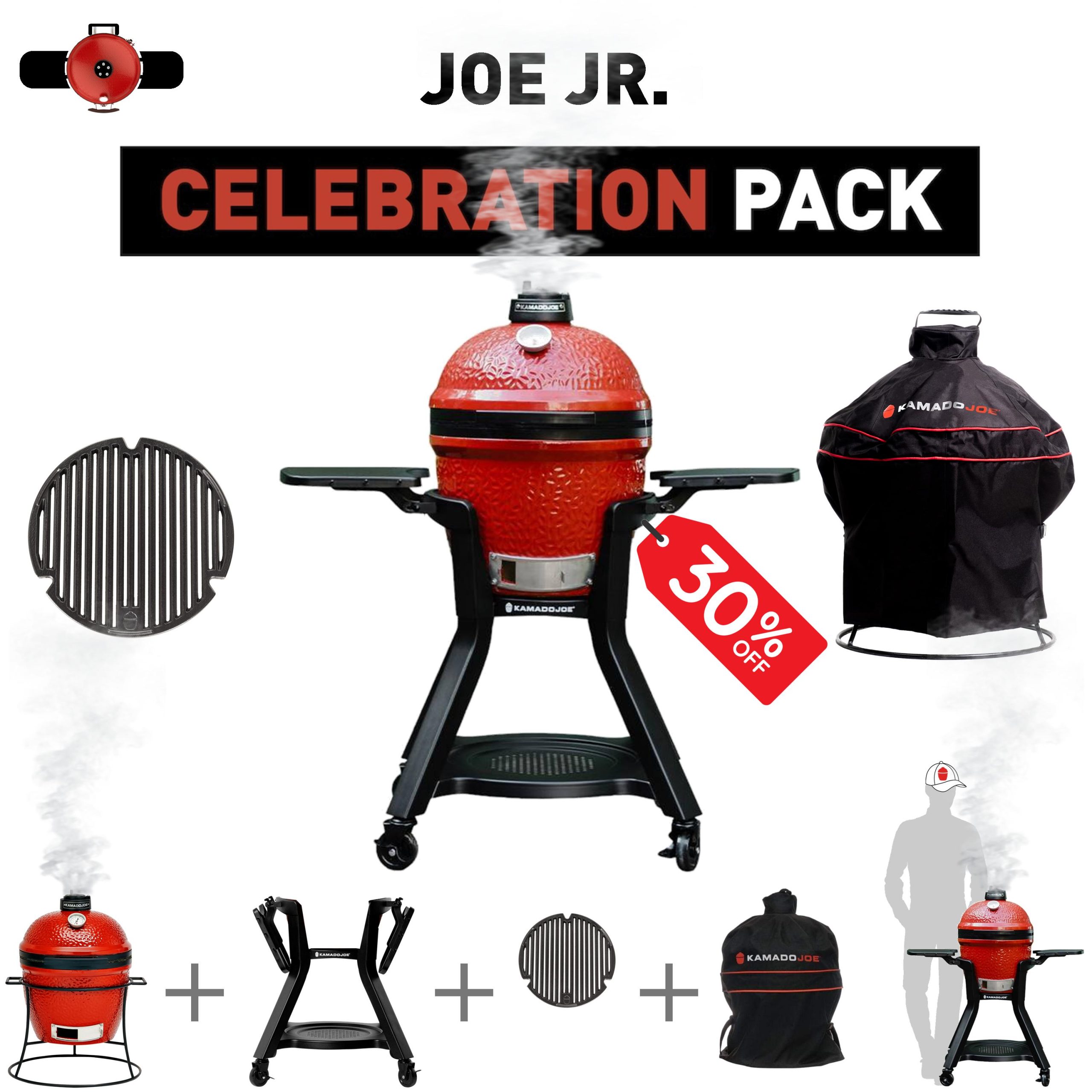 Kamado Joe Junior CELEBRATION PACK 30% OFF - Save £ 248 | Birstall Garden & Leisure