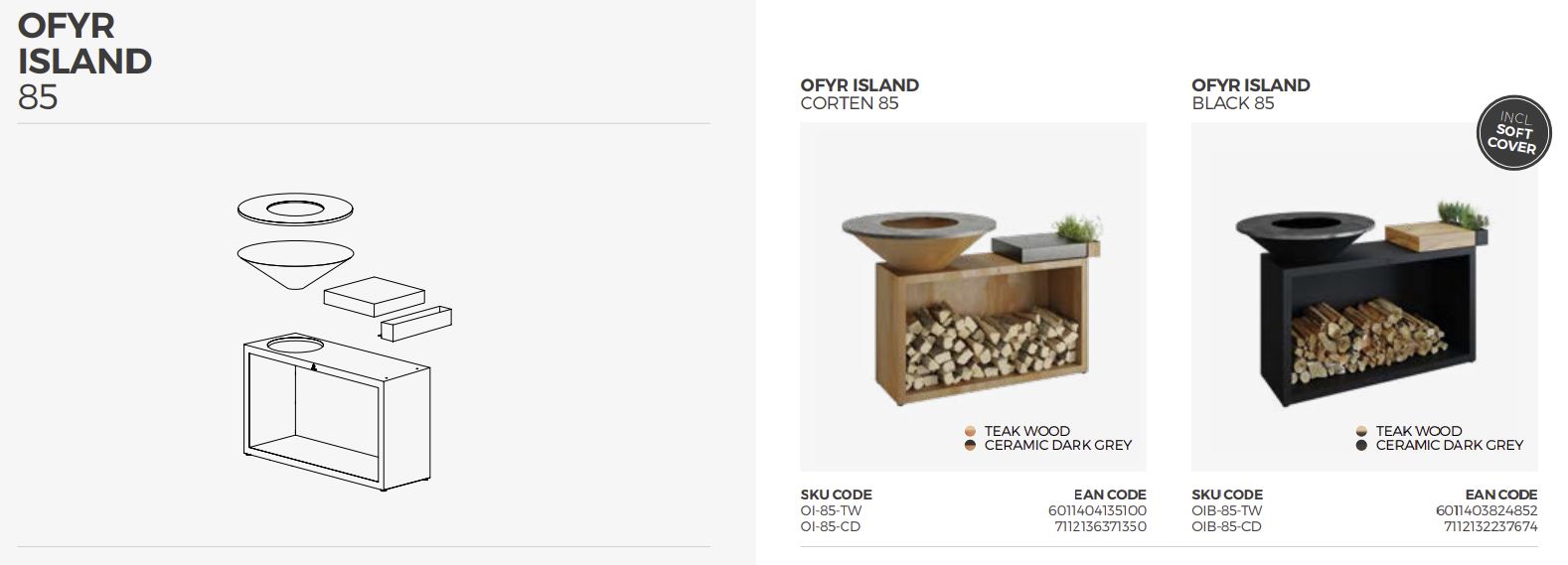 OFYR Island 85 Spec Sheet 1 | Birstall Garden & Leisure