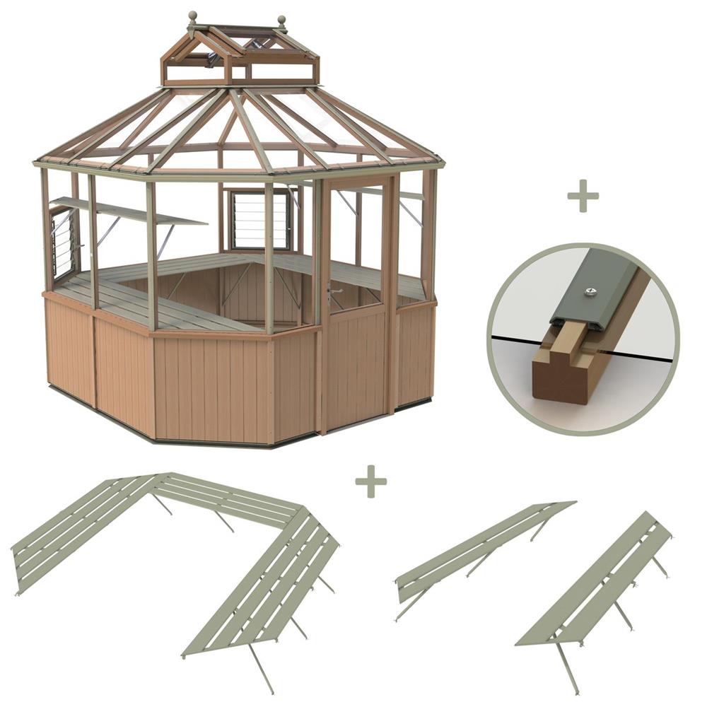 9 x 9 Alton Octagonal - Cedar Greenhouse Ultimate Package | Birstall