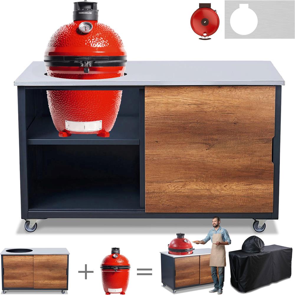 BIG4SPACE Kamado BBQ Outdoor Kitchen 150 - Complete With Kamado Joe ...