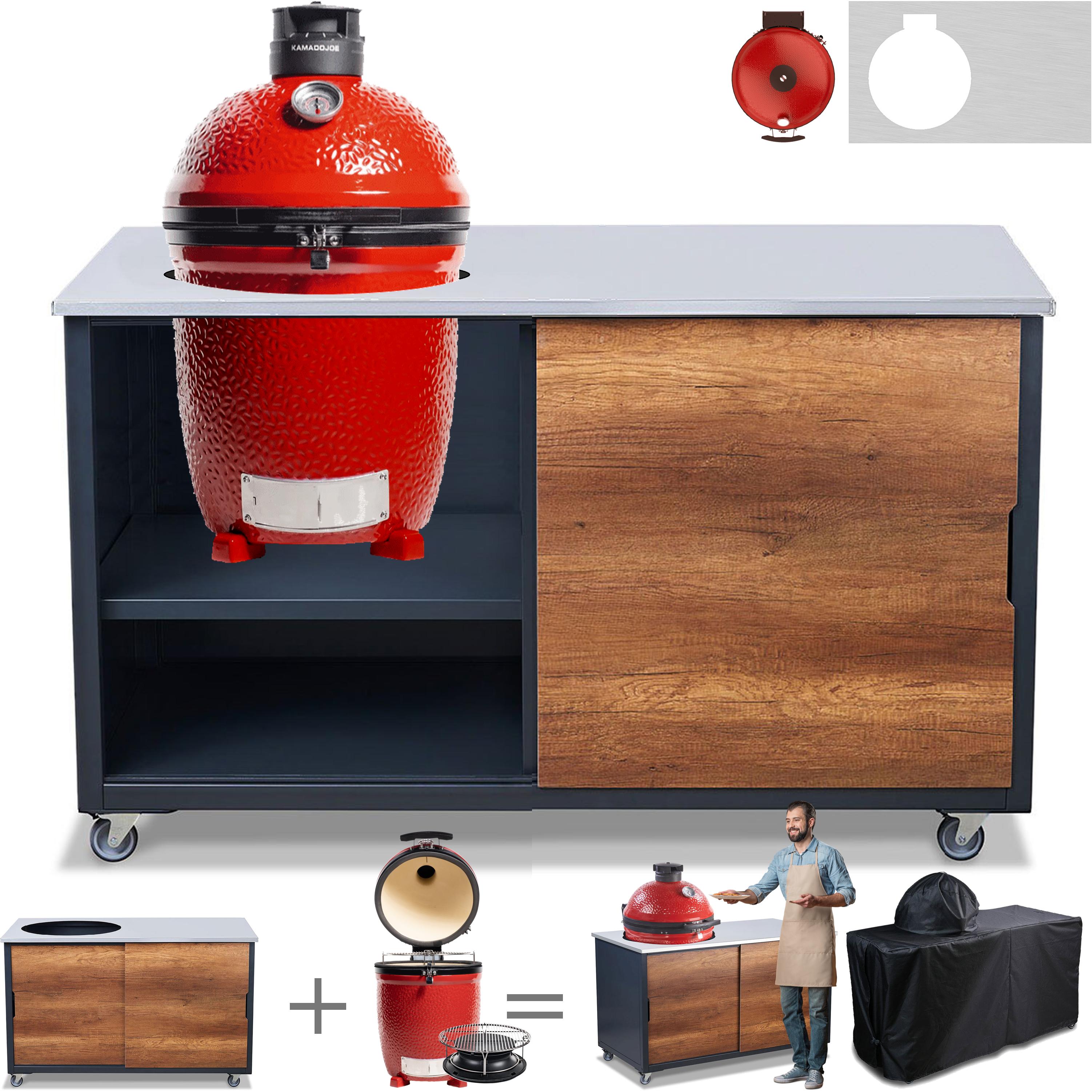 BIG4SPACE Kamado BBQ Outdoor Kitchen 150 - Complete With Kamado Joe ...