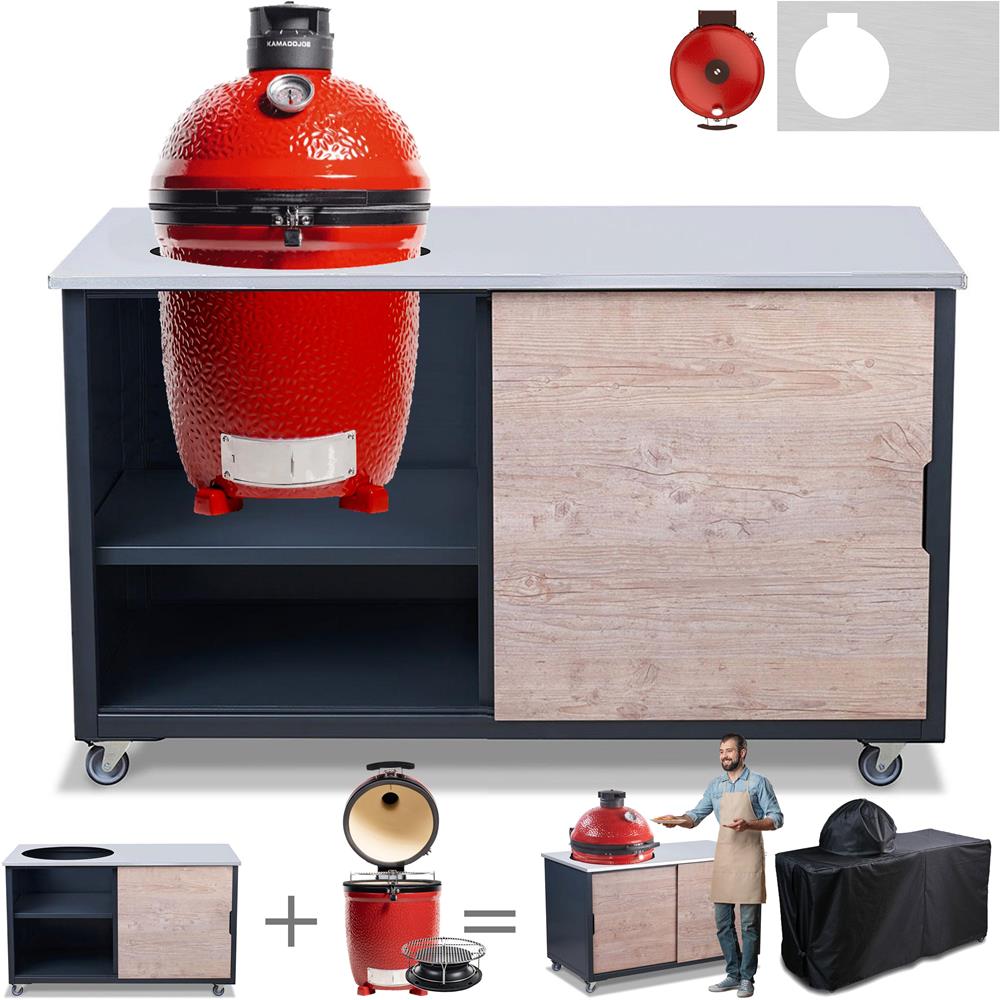 BIG4SPACE Kamado BBQ Outdoor Kitchen 150 - Complete With Kamado Joe ...
