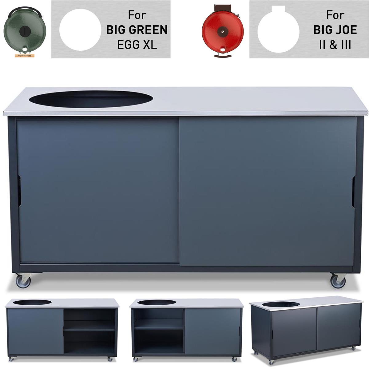 BIG4SPACE Kamado BBQ Table 180 - Outdoor Kitchen Island For LARGE ...