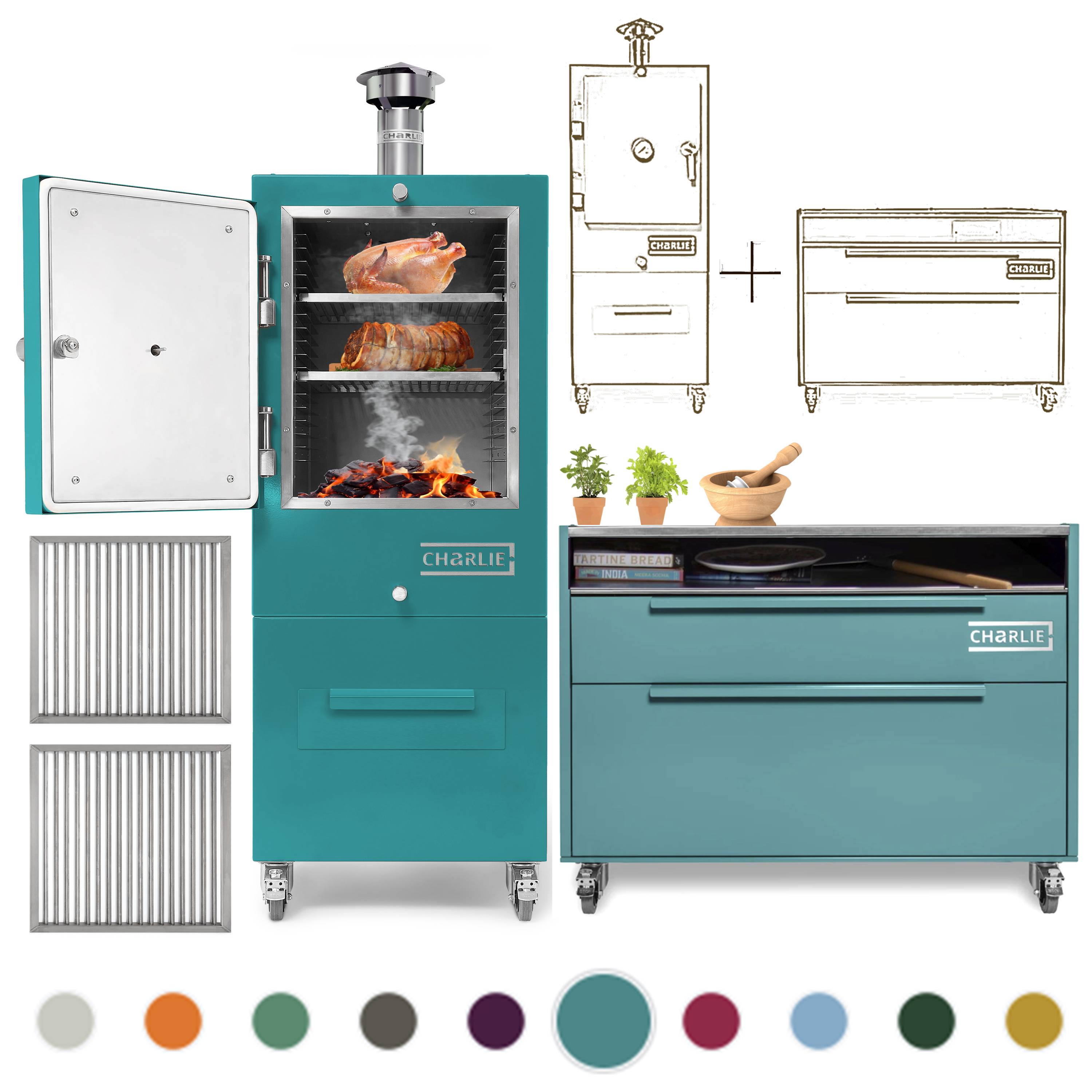 Charlie Oven Outdoor Kitchen - Oven + Cabinet Teal Duck | Birstall