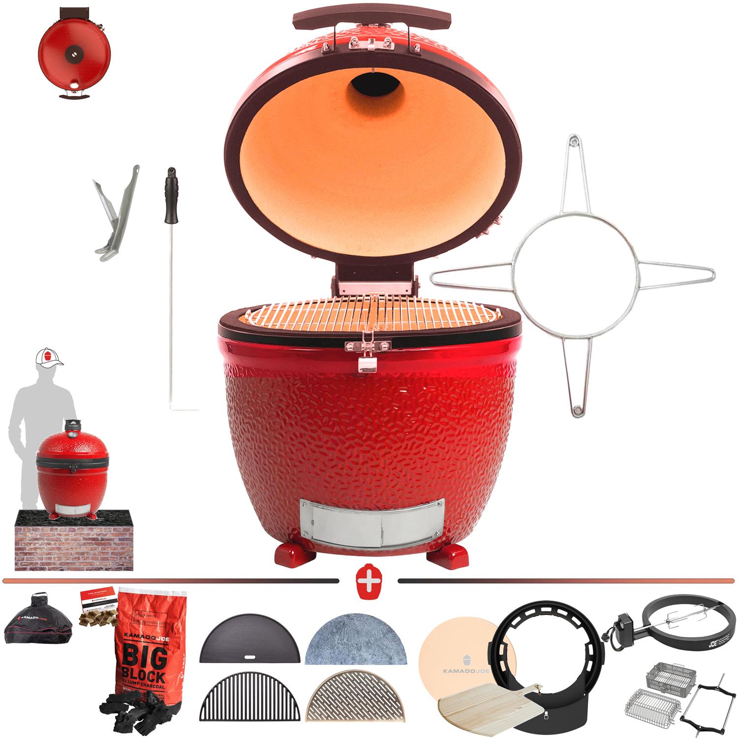 Kamado Joe Ceramic Grill | Smoker | Oven - Big Joe II (2) Stand-Alone ...