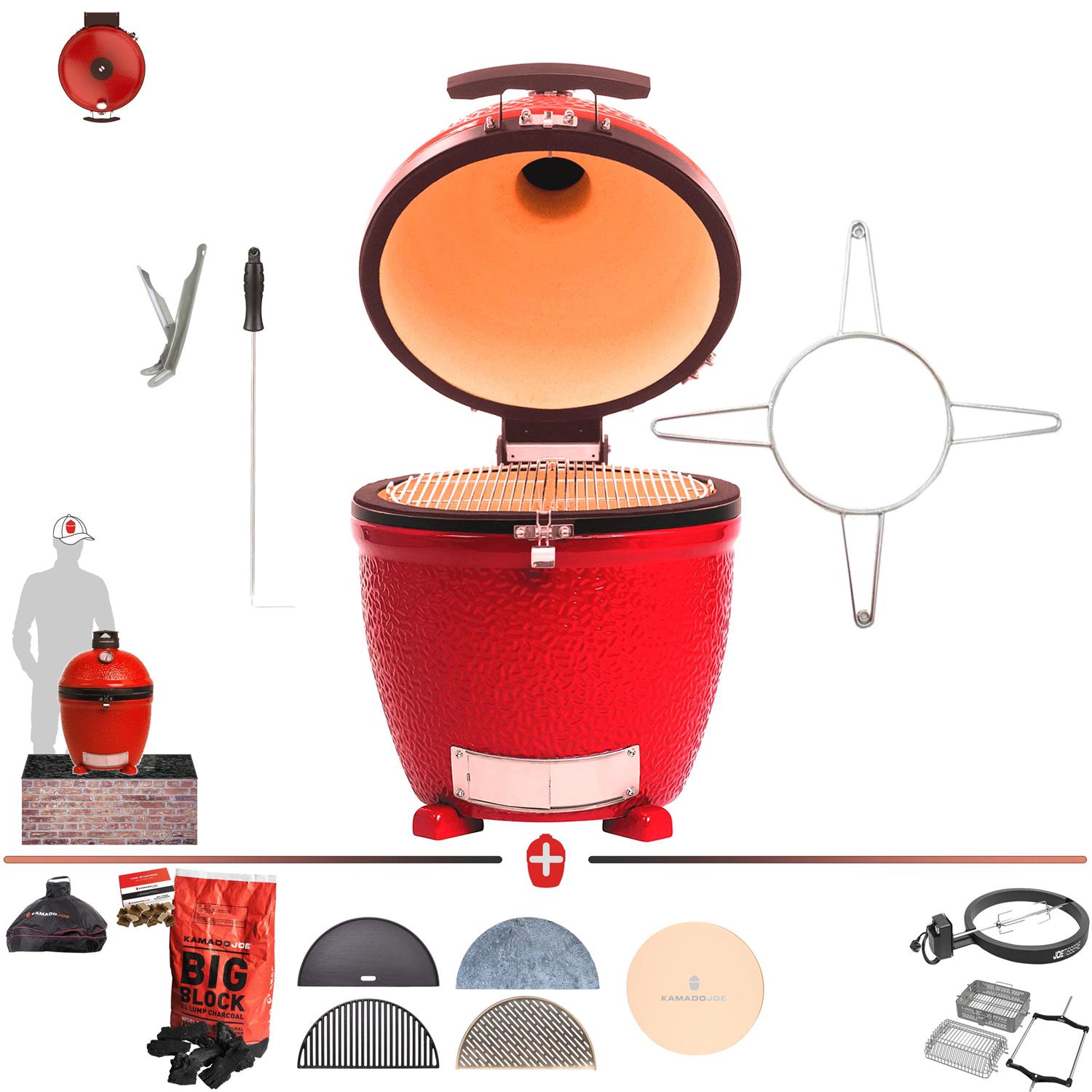 Kamado Joe Ceramic Grill | Smoker | Oven - Classic Joe II (2) Stand ...