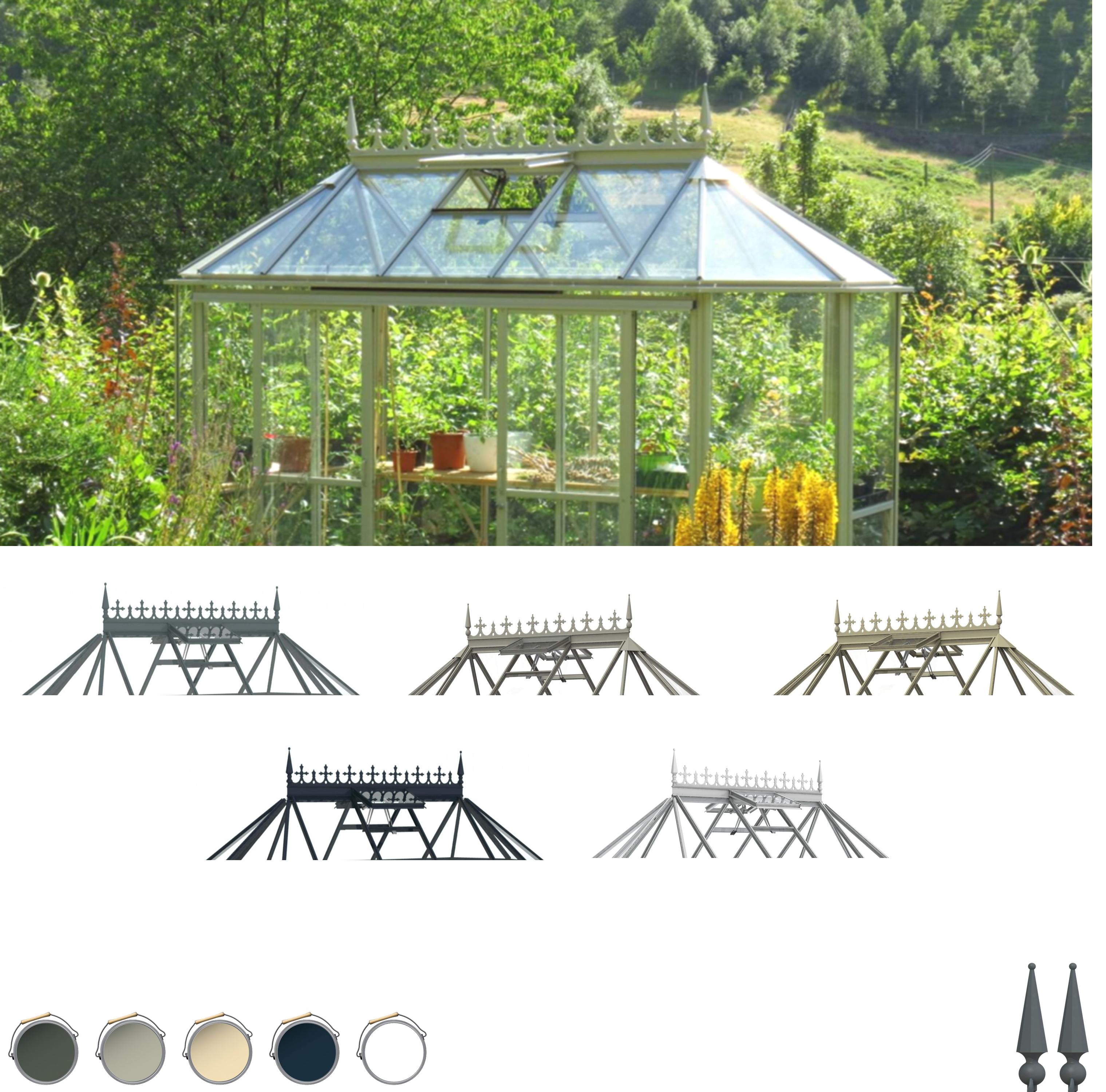 Robinsons Greenhouse - Roof Cresting & 2 Finials For 11ft Octagonal ...