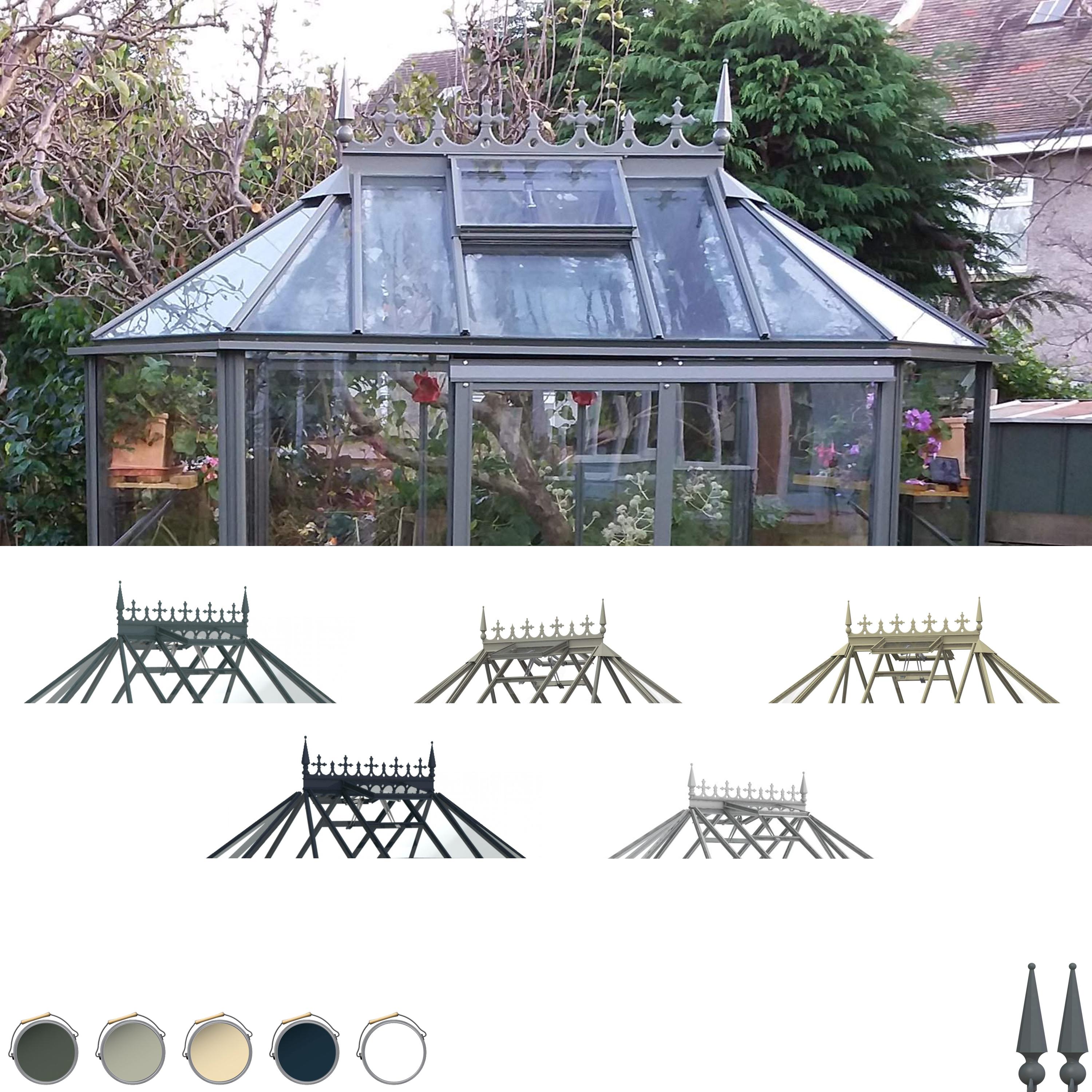Robinsons Greenhouse - Roof Cresting & 2 Finials For 9ft Octagonal ...