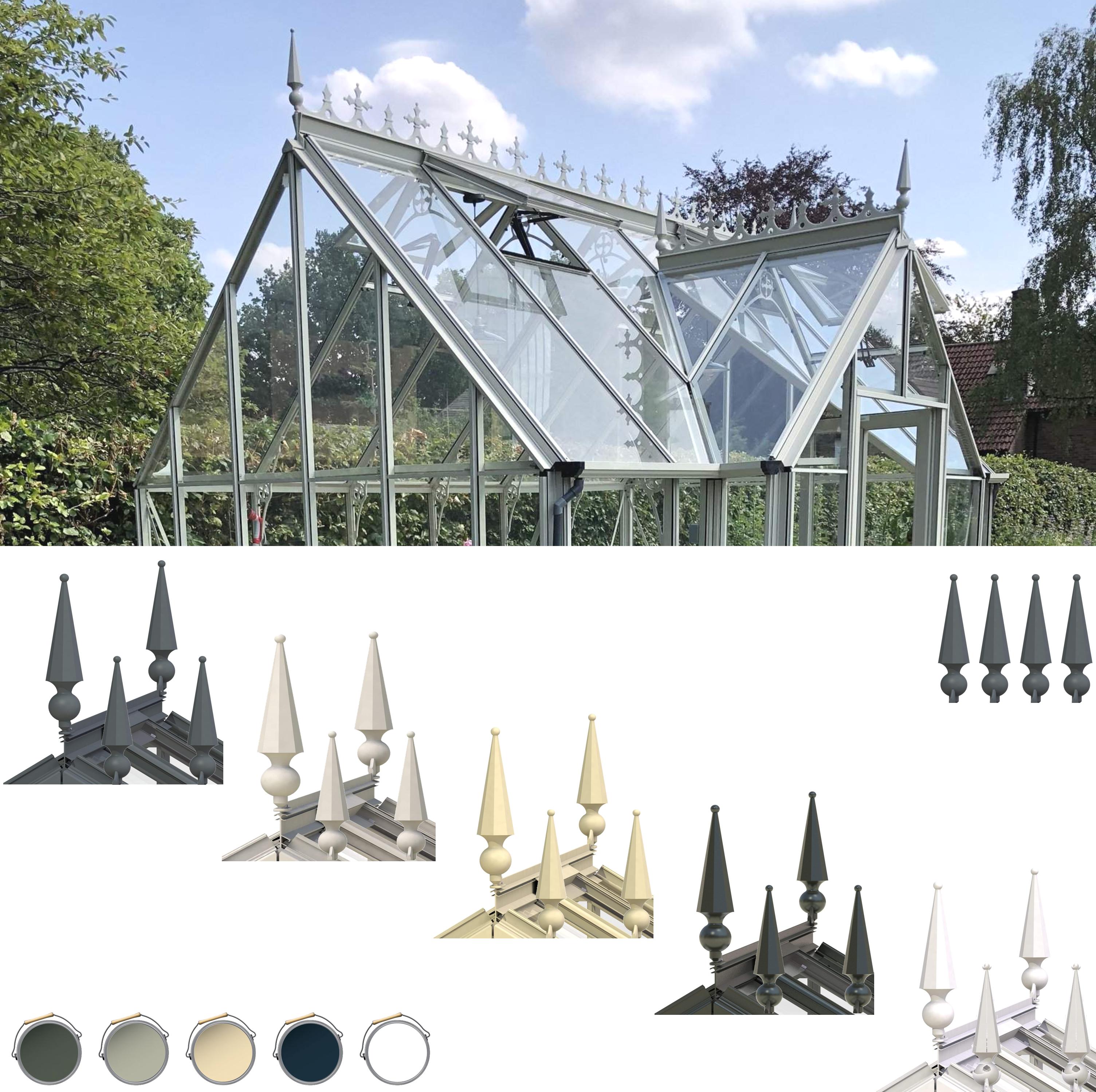 Robinsons Greenhouse - Roof Finials (Set of 4) | Birstall