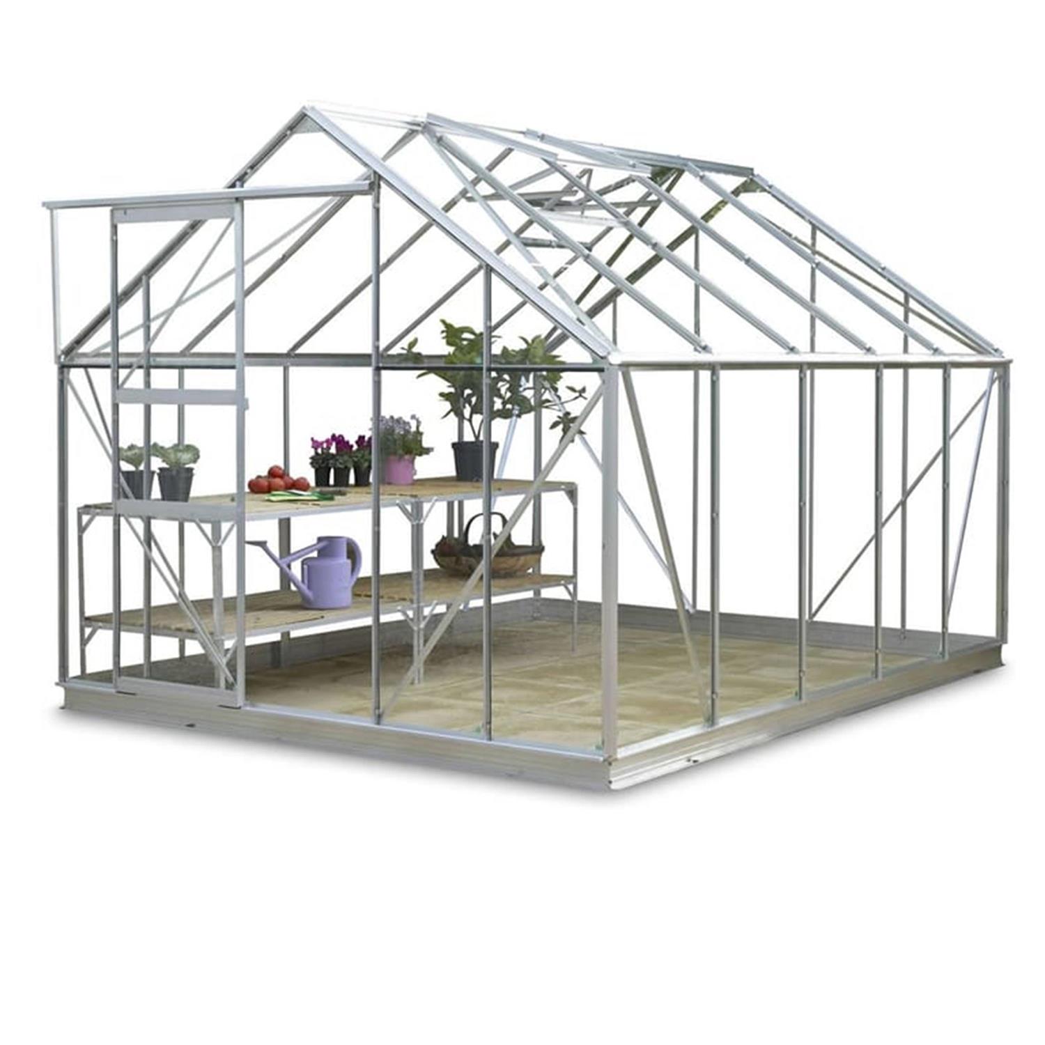 8' x 10' Simplicity Sun - Aluminium Greenhouse - Silver | Birstall