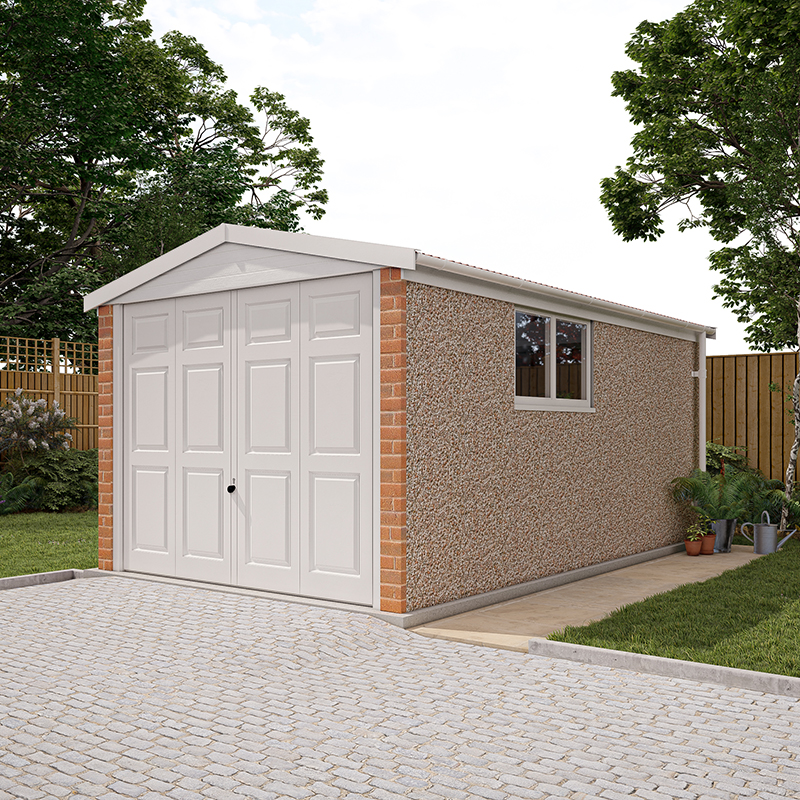 9ft 5in wide Apex Roof Single Ultimate Concrete Garages - Area 2 A ...